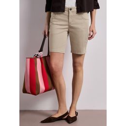 Shorts Street One, Damen, Gr. 38, cobble stone, Web, 97% Baumwolle, 3% Elasthan, unifarben, comfort fit kurz, Hosen Shorts, in Bermuda-L&auml;nge