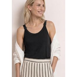 Tr&auml;gertop Street One, Damen, Gr. 34, schwarz, Stoff, 95% Viskose, 5% Elasthan, unifarben, normal normal, V-Ausschnitt, abgesteppt, Tops Tr&auml;gertop, Jersey