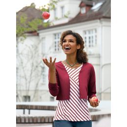 WITT Damen Shirtjacke mit Raffung, kirsche, Gr&ouml;&szlig;e 40