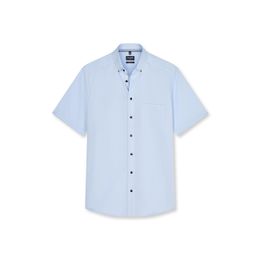 Businesshemd OLYMP "OLYMP Luxor, modern fit, Button-down", Herren, Gr. 38, Normaler Arm, bleu, 100% Baumwolle, Hemden