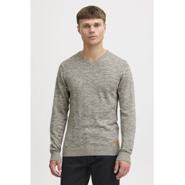 Strickpullover Blend "BHDansel", Herren, Gr. XXL, grau (zink mix), Feinstrick, 50% Baumwolle, 50% Polyacryl, meliert, regular fit, V-Ausschnitt, eingesetzt, Pullover Strickpullover, Feinstrickpullover mit V-Ausschnitt