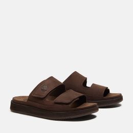 Sandale Timberland "CASCO COVE SLIDE SANDAL", Herren, Gr. 41,5, dk brn suede, Leder, Schuhe Sandale, aus Timberland Premium Nubuk-Leder
