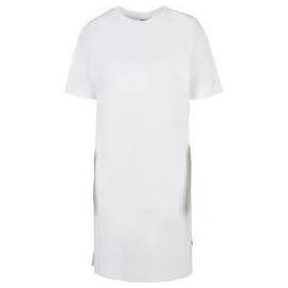 Shirtkleid Urban Classics "Urban Classics Damen Ladies Organic Oversized Slit Tee Dress", Damen, Gr. XS, US-Gr&ouml;&szlig;en, wei&szlig;, 100% Baumwolle, unifarben, oversize, Rundhals, Kleider Shirtkleid