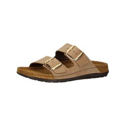 Pantolette Rohde "Rohde Pantoletten Nubukleder", Damen, Gr. 37, natur, Nubukleder, Schuhe Pantolette