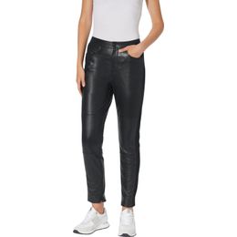 Heine Damen Lederhose mit komfortablem Stretch-Einsatz schwarz Gr&ouml;&szlig;e 40