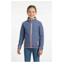 Fleecejacke Trollkids "GIRLS SANDEFJORD JACKET", M&auml;dchen, Gr. 164, lotus blau, dahlia, Obermaterial: 100% Polyester, Jacken Fleecejacke, &Uuml;bergangsjacke
