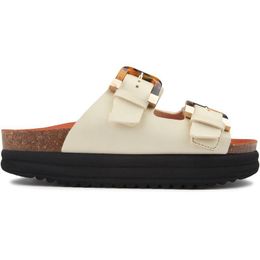 V.gan Vegane Pflaumen-Fu&szlig;bett-Sandalen mit Schildpatt-Design