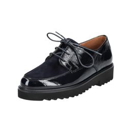 Schn&uuml;rschuh Paul Green "Paul Green Halbschuhe Leder", Damen, Gr. 37,5, blau lack, Leder, Schuhe Schn&uuml;rschuh