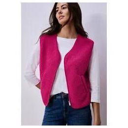 Fellweste Street One, Damen, Gr. 44, magenta dream, Stoff, 100% Polyester, unifarben, normal normal, V-Ausschnitt, Westen, mit V-Ausschnitt