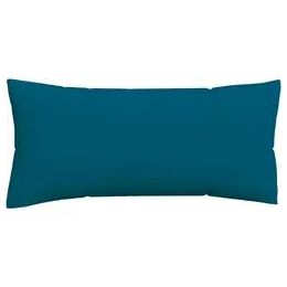 Kissenbezug Schlafgut "Premium Kissenbezug Woven Satin (1 St)", blau (petrol deep), B:40cm L:80cm, Mako-Satin, Obermaterial: 100% Baumwolle, Kissenbez&uuml;ge, Kissenbezug, Ton-in-Ton Rei&szlig;verschluss, Fadendichte von 300tc, Uni, OEKO Tex