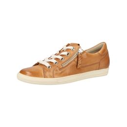 Sneaker Paul Green "Paul Green Sneaker Glattleder", Damen, Gr. 35,5, mittelbraun, Glattleder, Schuhe Sneaker