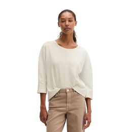 Marc O'Polo Langarmshirt MARC O'POLO "aus Organic Cotton Single Jersey", Damen, Gr. L, grau wei&szlig;, Obermaterial: 100% Baumwolle, unifarben, Basic, loose fit, Shirts Langarmshirt