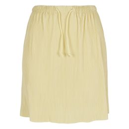 Sommerrock Urban Classics "Urban Classics Damen Ladies Plisse Mini Skirt", Damen, Gr. S, softgelb, 100% Polyester, unifarben, loose fit, R&ouml;cke