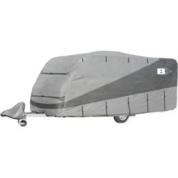 Brunner Caravan Cover Polycoat 450 &ndash; 500 cm Wohnwagen-Schutzh&uuml;lle wasserdicht und atmungsaktiv mit Bel&uuml;ftung 5,00 x 2,40 x 2,20 Meter grau - Wohnmobil