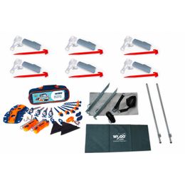 Wigo Rock and Rolli Paket Plus Markisenzelt Zubeh&ouml;rset inkl. Tragetasche - Markisenabspannung & -sicherung