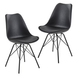 Wohnling 2er Set Esszimmerstuhl WL6.183 schwarz