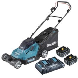 Makita DLM432PT2 Akku-Rasenm&auml;her 18,0 V f&uuml;r bis zu 575 m&sup2;, mit 2 Akkus