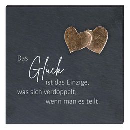 Schiefertafel &raquo;Doppeltes Gl&uuml;ck&laquo;