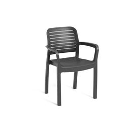 ALLIBERT by KETER Allibert von KETER &ndash; Chloe &ndash; 6er-Set Gartensessel &ndash; aus Kunstharz in Rattanoptik &ndash; Graphitgrau
