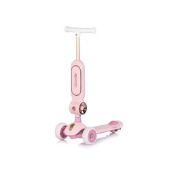 Chipolino Kinderroller Bloomi 2 in 1 Laufrad Sitz PU-R&auml;der Lichteffekte Bremse rosa
