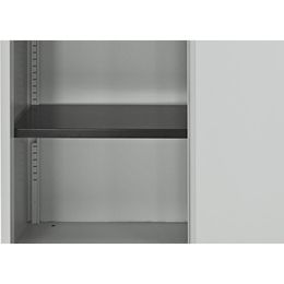 Bisley Schiebet&uuml;renschrank ECO, 2 Fachb&ouml;den, 3 Ordnerh&ouml;hen, lichtgrau
