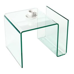 Riess Ambiente riess-ambiente Couchtisch FANTOME - 50cm Beistelltisch mit Ablage f&uuml;r Magazine transparent Glas