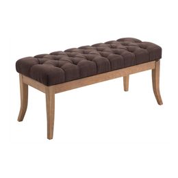 CLP Sitzbank Ramses mit hochwertiger Polsterung und Stoffbezug I Bank mit antik-hellen Holzbeinen I Holzbank mit einer Sitzh&ouml;he von: 46 cm