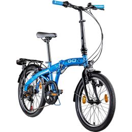 agon Parklane Klapprad f&uuml;r Damen und Herren 150 - 185 cm 6 Gang Fahrrad Faltrad StVZO blau