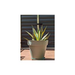 RIVIERA RIVIERA SOLEILLA runder Blumenkasten - Kunststoff - Durchmesser 50 cm - Tongr&uuml;n