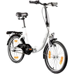 agon Cruiser 20 Zoll Klapprad f&uuml;r Damen und Herren 150 - 185 cm StVZO Faltfahrrad Erwachsene tiefer Einstieg wei&szlig;