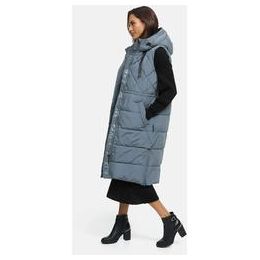 Steppweste Marikoo "Narikaa", Damen, Gr. M, blau (stormy blau), Obermaterial: 100% Polyester; Innenseite: 100% Polyester, Westen Steppweste, mit weichem Teddyfell