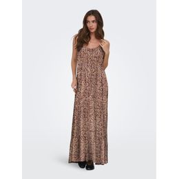 Spaghettikleid Only "ONLMATEA LIFE STRAP LONG DRESS WVN NOOS", Damen, Gr. L, N-Gr, spiced apple aop:ethnic paisley, Web, Obermaterial: 100% Viskose, bedruckt, regular fit lang, Rundhals, Kleider, Viskose, regular fit