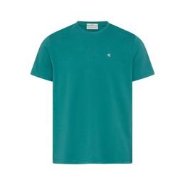 T-Shirt Calvin Klein Jeans "CLASSIC MONOGRAM", Herren, Gr. M, north sea, Single Jersey, Obermaterial: 100% Baumwolle, regular fit normal, Rundhals, eingesetzt abgesteppte Kante, Shirts T-Shirt, regular fit, Rundhalsausschnitt