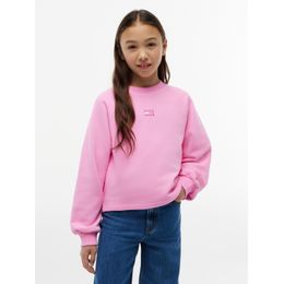 Sweatshirt Tommy Hilfiger, M&auml;dchen, Gr. 10 (140), pink daisy, Sweatware, Obermaterial: 100% Baumwolle, unifarben, regular fit normal, Rundhals, Sweatshirts Sweatshirt, Rundhalsausschnitt, Regular Fit, Kinder bis 16 Jahre