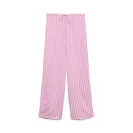 V&eacute;ro Moda Schlupfhose VERO MODA "VMROSIE MW WIDE PANT NOOS", Damen, Gr. L, L&auml;nge 32, pirouette stripes:wei&szlig; pinstripes, Web, Obermaterial: 85% Viskose, 15% Leinen, gestreift, oversize lang, Hosen Schlupfhose, Viskosemischung, oversize