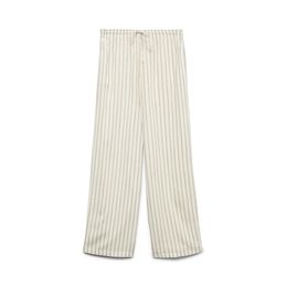 V&eacute;ro Moda Schlupfhose VERO MODA "VMROSIE MW WIDE PANT NOOS", Damen, Gr. S, L&auml;nge 30, gardenia stripes:schwarz pinstripes, Web, Obermaterial: 85% Viskose, 15% Leinen, gestreift, oversize lang, Hosen Schlupfhose, Viskosemischung, oversize