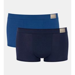 Hipster Sloggi "Men GO Natural", Herren, Gr. S, blau (blau, schwarz combination), Single Jersey, Obermaterial: 95% Baumwolle, 5% Elasthan, clean, unifarben, eng, Unterhosen, L&auml;ssig, bequeme Basics, Baumwollmix, Soft-Bund, elastisch, weich