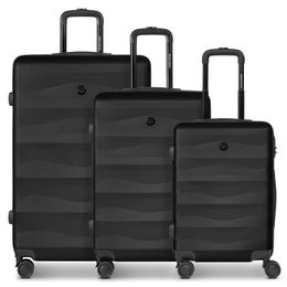 Kofferset SMARTBOX "Edition 03 4 Rollen Kofferset 3-teilig", Herren, schwarz, ABS, Koffer-Sets