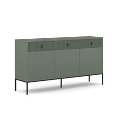 Boxxx Sideboard Maggiore, Gr&uuml;n, Metall, 3 F&auml;cher, 3 Schublade(n) Schubladen, 154.5x82.6x39 cm, Typenauswahl, Beim&ouml;bel erh&auml;ltlich, stehend, Wohnzimmer, Kommoden & Sideboards, Sideboards