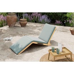 Ambia Garden Gartenliege, Grau, Holz, Akazie, massiv, F&uuml;llung: Polyester, 152x55x62 cm, FSC 100%, Kissen, Gartenm&ouml;bel, Gartenliegen