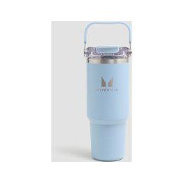 Myprotein Recycelte Metall Trinkflasche mit Tragegriff und Strohhalm 900 ml - Babyblau