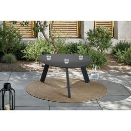 Ambia Garden Loungetisch, Schwarz, Metall, organisch, eckig, 55x46x28 cm, Loungem&ouml;bel, Loungetische