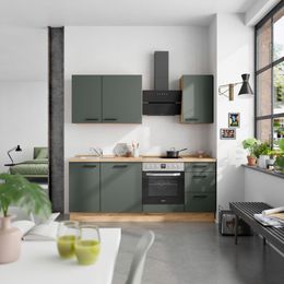 Nobilia K&uuml;chenblock Easytouch High m. Ger&auml;ten Dunkelgr&uuml;n
