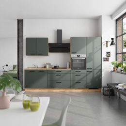 Nobilia K&uuml;chenblock Easytouch High m. Ger&auml;ten Dunkelgr&uuml;n