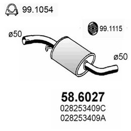 Asso Mittelschalld&auml;mpfer 586027 f&uuml;r VW