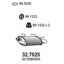 Asso Endschalld&auml;mpfer 327025 f&uuml;r NISSAN