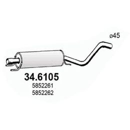 Asso Mittelschalld&auml;mpfer 346105 f&uuml;r Vaughall Opel