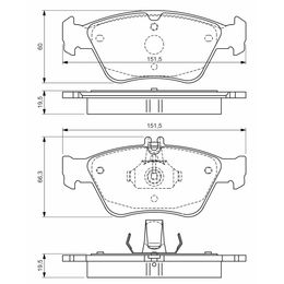 Bosch Bremsbelagsatz, Scheibenbremse 0986494002 f&uuml;r Mercedes