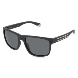 Polaroid PLD 2157/S | Herren-Sonnenbrille | Fassung: Vollrand, Quadratisch, Kunststoff, Schwarz Matt | Glasfarbe: Grau