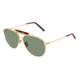 Tom Ford FT0995 RAPHAEL-02 | Unisex-Sonnenbrille | Fassung: Vollrand, Pilot, Metall, Gold Gl&auml;nzend | Glasfarbe: Gr&uuml;n